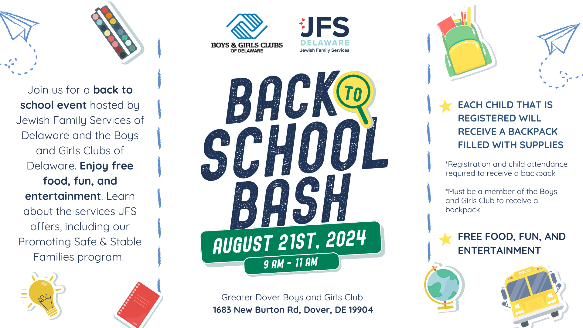 Back To School Bash Form - Kent County